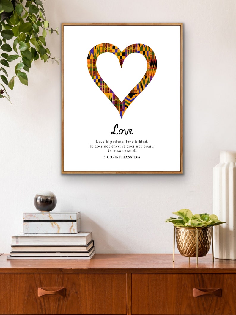 Faith Hope Love X Adinkra & Scriptures Set of 3 in Kente | Digital ...
