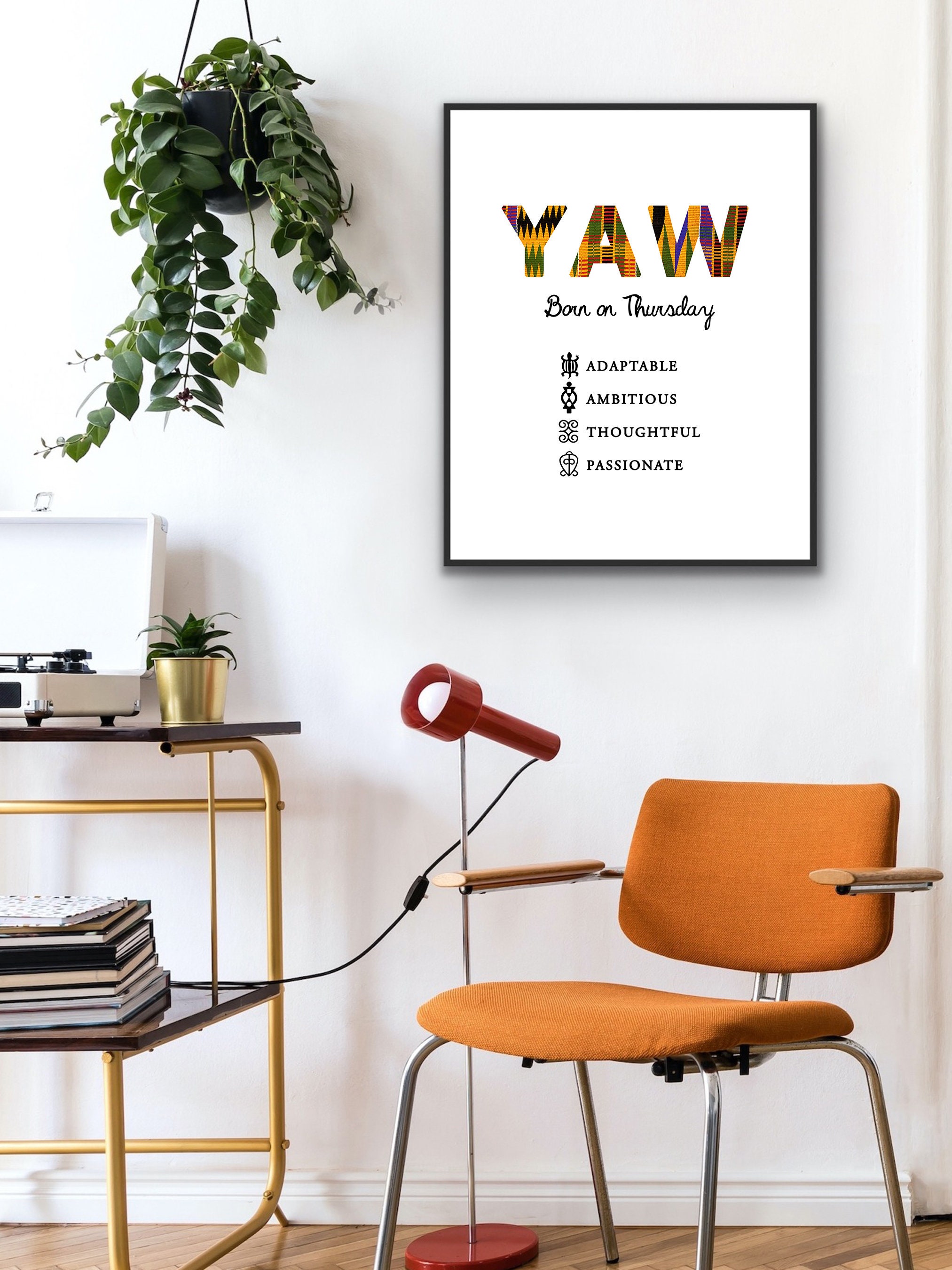 Yaw X Adinkra ~ Thursday Born Male in Kente | Digital Print | African ...