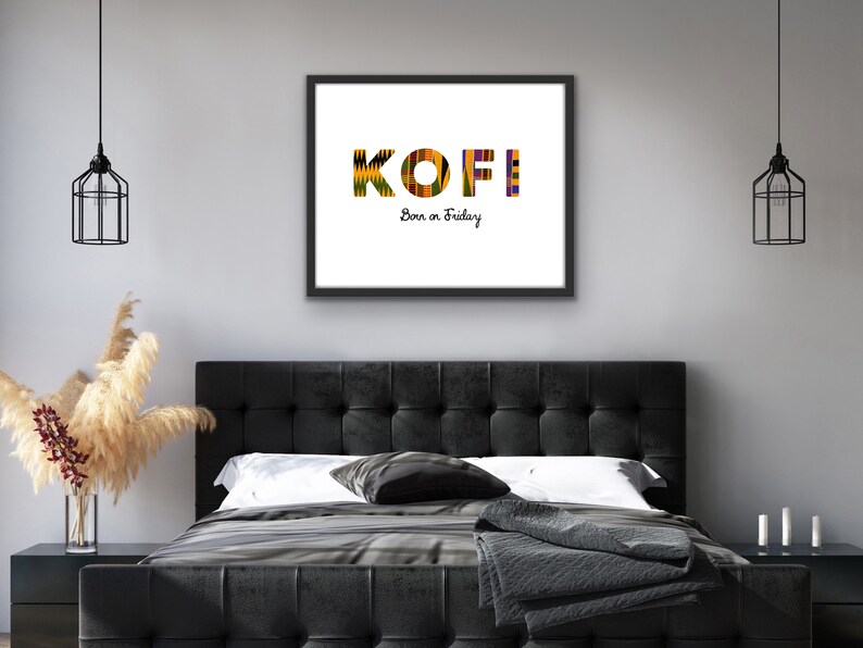 Kofi ~ Friday Born Male in Kente | Digital Print | African Wall Art ...