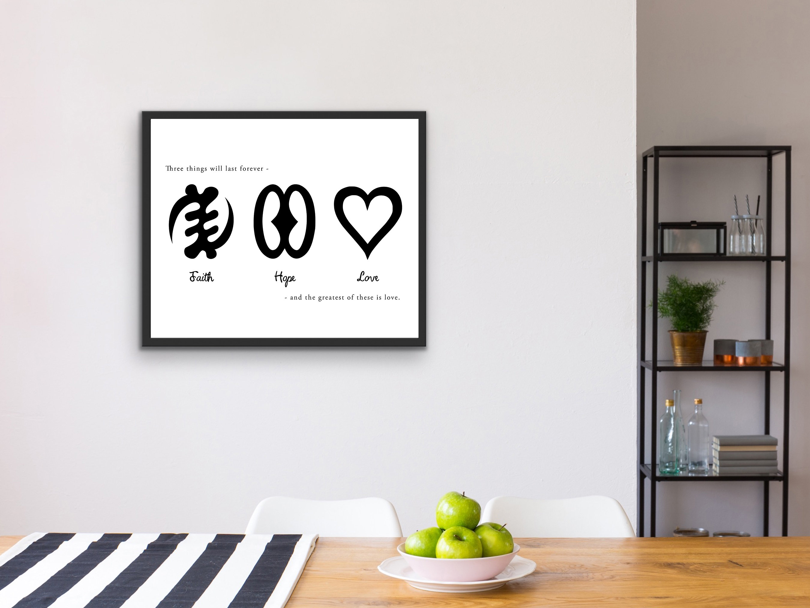 Faith Hope Love X Adinkra in Black & Kente Landscape | Digital Print ...