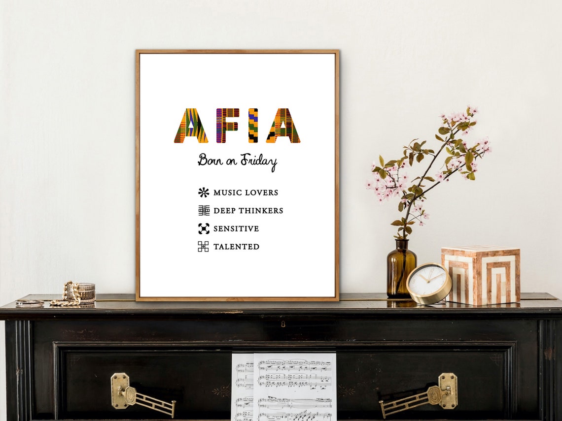 Afia X Adinkra Friday Born Female in Kente Digital Print - Etsy