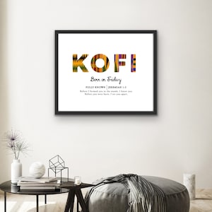 Kofi ~ Friday Born Male in Kente | Digital Print | African Wall Art ...
