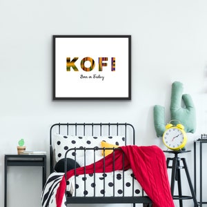 Kofi ~ Friday Born Male in Kente | Digital Print | African Wall Art | Name Print | Ghana ...