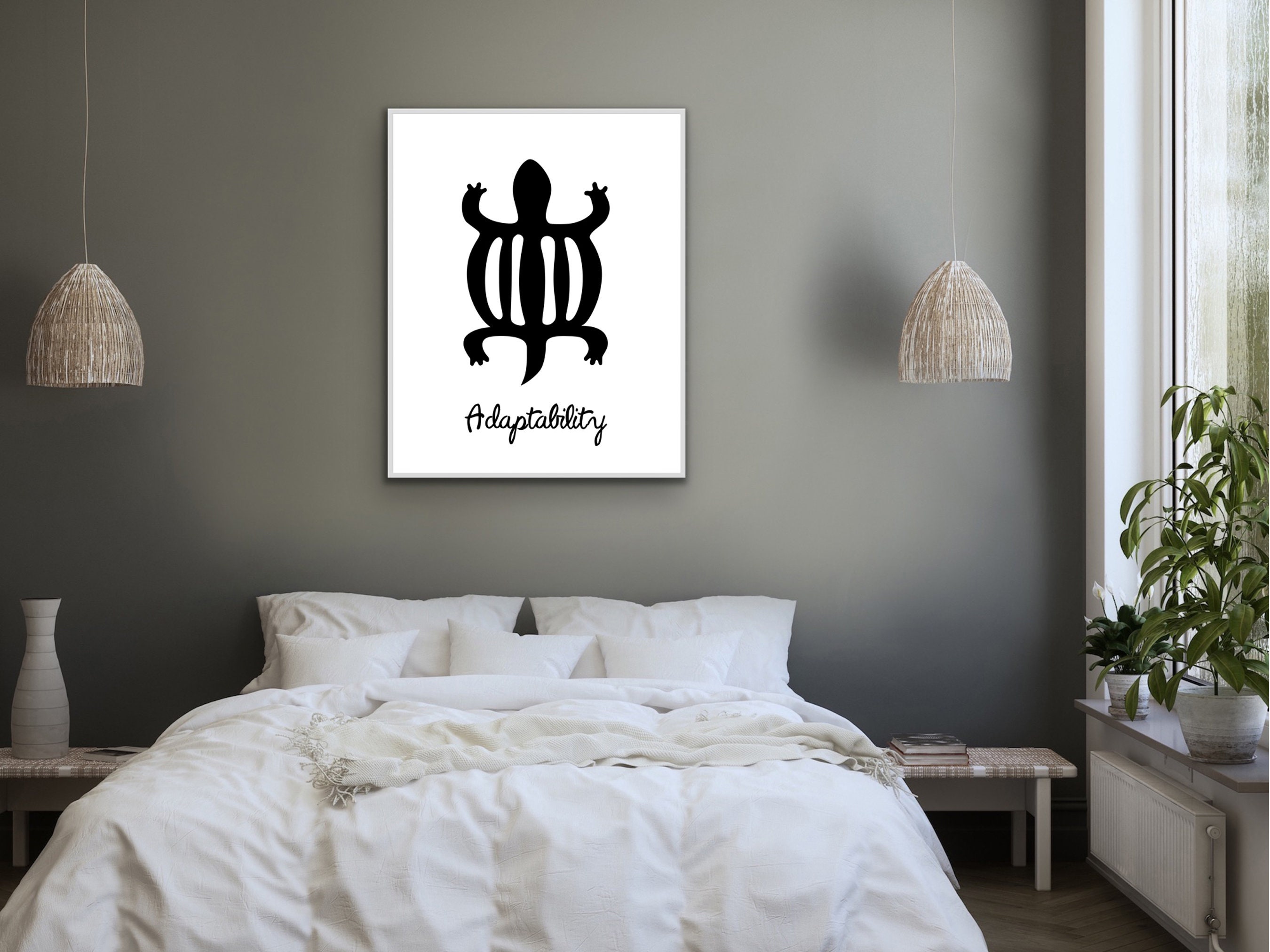 Denkyem ~ Adaptability in Black | Digital Print | African Wall Art ...