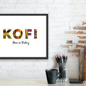 Kofi ~ Friday Born Male in Kente | Digital Print | African Wall Art ...