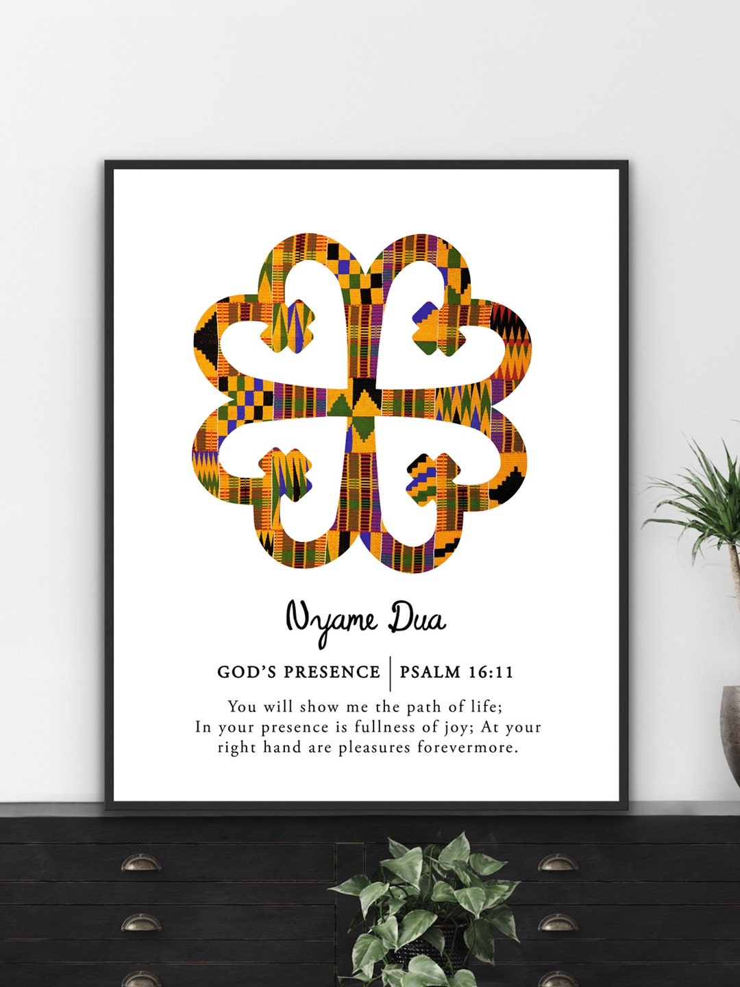 Nyame Dua ~ Psalm 16:11 | Digital Print | African Wall Art | Adinkra ...