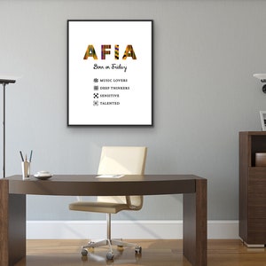 Afia X Adinkra ~ Friday Born Female in Kente | Digital Print | African ...