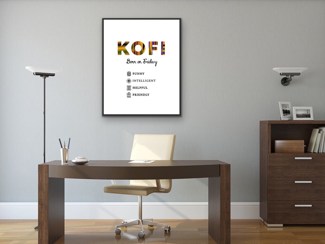 Kofi X Adinkra ~ Friday Born Male in Kente | Digital Print | African ...