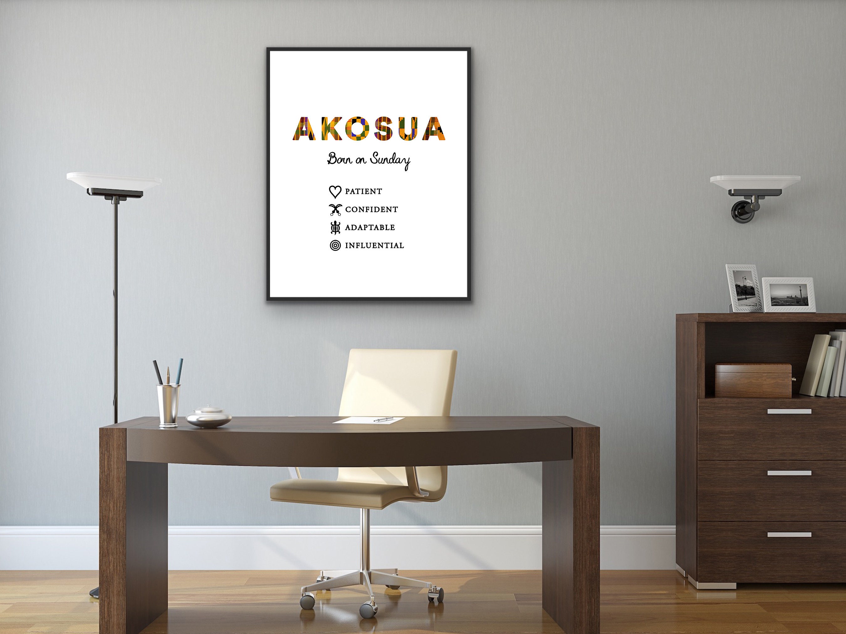 Akosua X Adinkra ~ Sunday Born Female in Kente | Digital Print ...