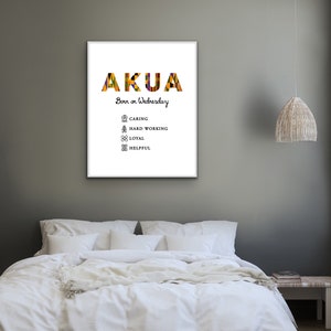Akua X Adinkra ~ Wednesday Born Female in Kente | Digital Print ...
