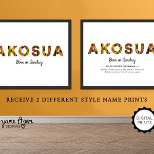 Akosua ~ Sunday Born Female in Kente | Digital Print | African Wall Art ...