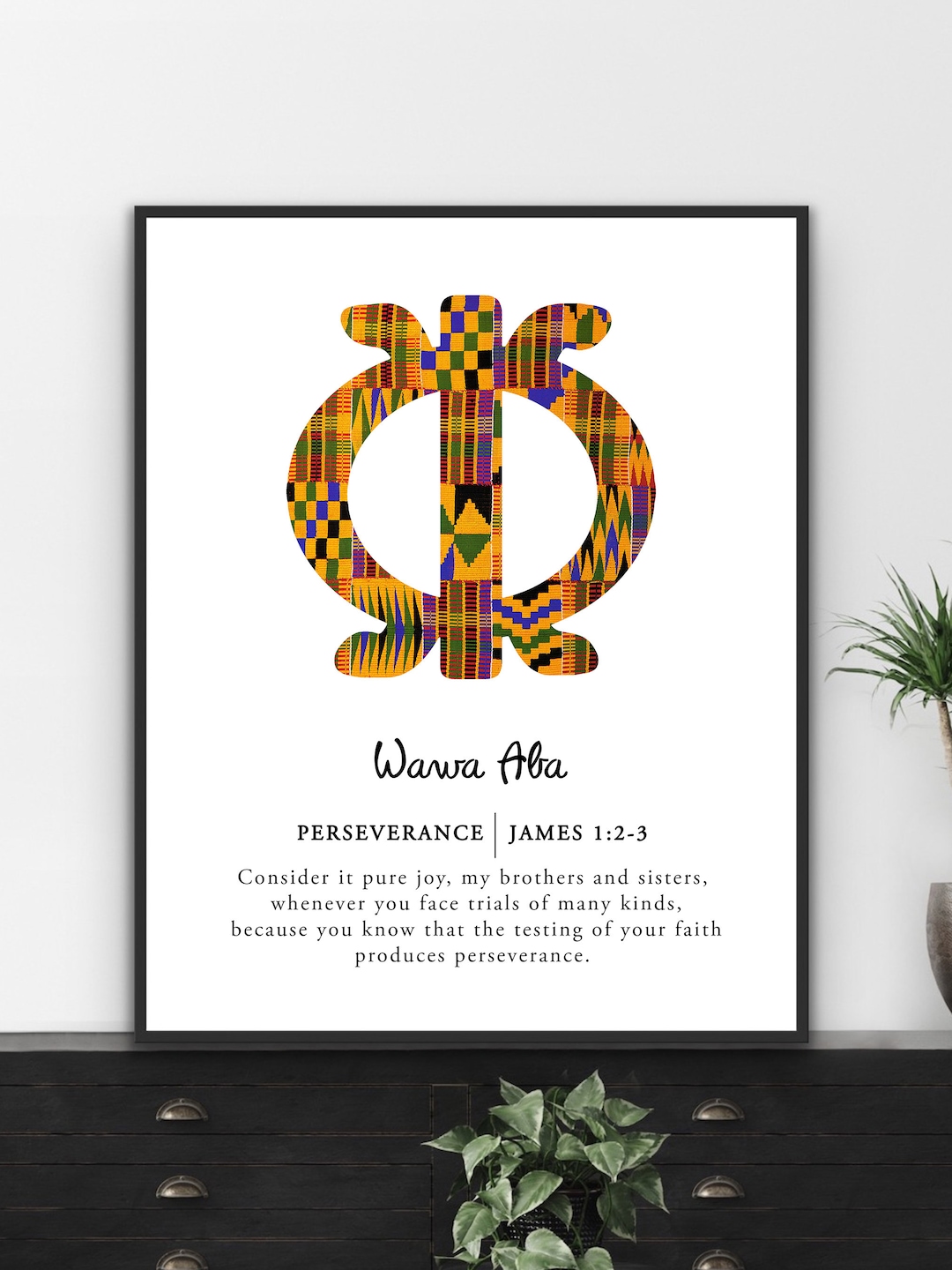 Wawa Aba ~ James 1:2-3 | Digital Print | African Wall Art | Adinkra ...