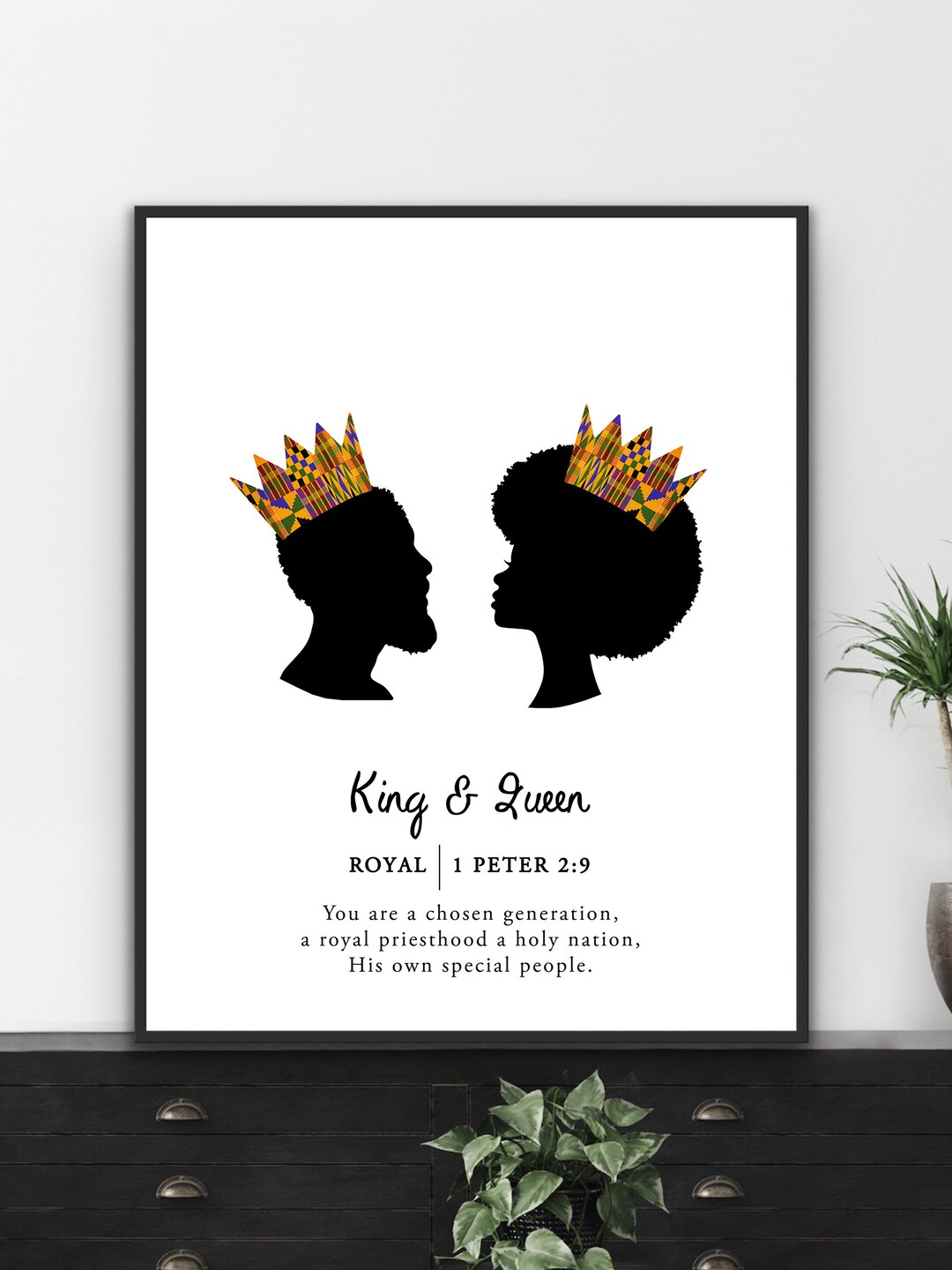 King & Queen ~ Ohene Ne Ohema 1 Peter 2:9 in Kente Portrait | Digital ...