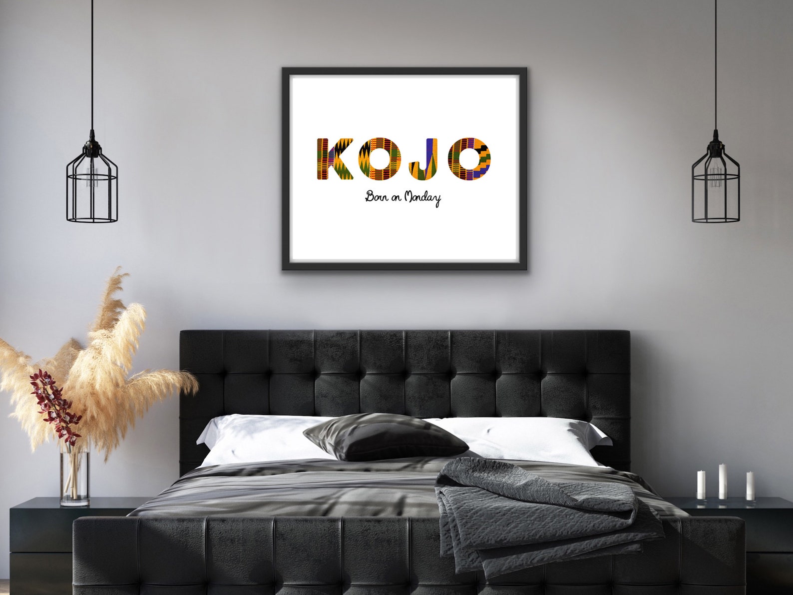 Kojo ~ Monday Born Male in Kente | Digital Print | African Wall Art ...