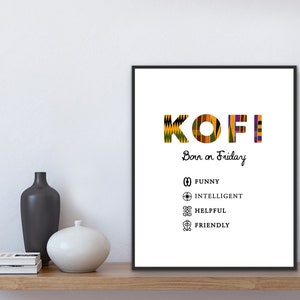 Kofi X Adinkra ~ Friday Born Male in Kente | Digital Print | African ...