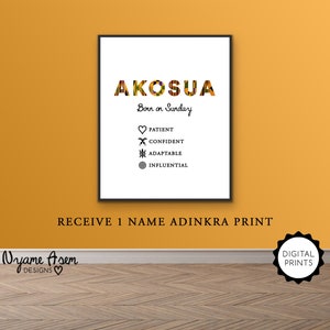 Akosua X Adinkra ~ Sunday Born Female in Kente | Digital Print ...