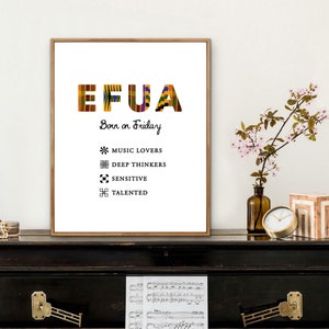 Efua X Adinkra ~ Friday Born Female in Kente | Digital Print | African ...