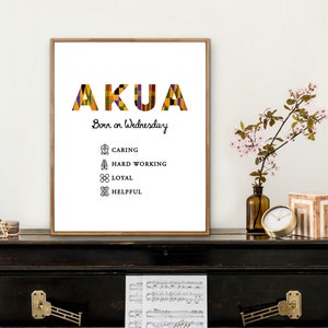 Akua X Adinkra ~ Wednesday Born Female in Kente | Digital Print ...