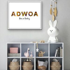 Adwoa ~ Monday Born Female in Kente | Digital Print | African Wall Art ...