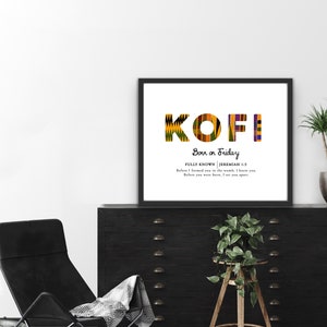 Kofi ~ Friday Born Male in Kente | Digital Print | African Wall Art ...