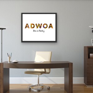Adwoa ~ Monday Born Female in Kente | Digital Print | African Wall Art ...