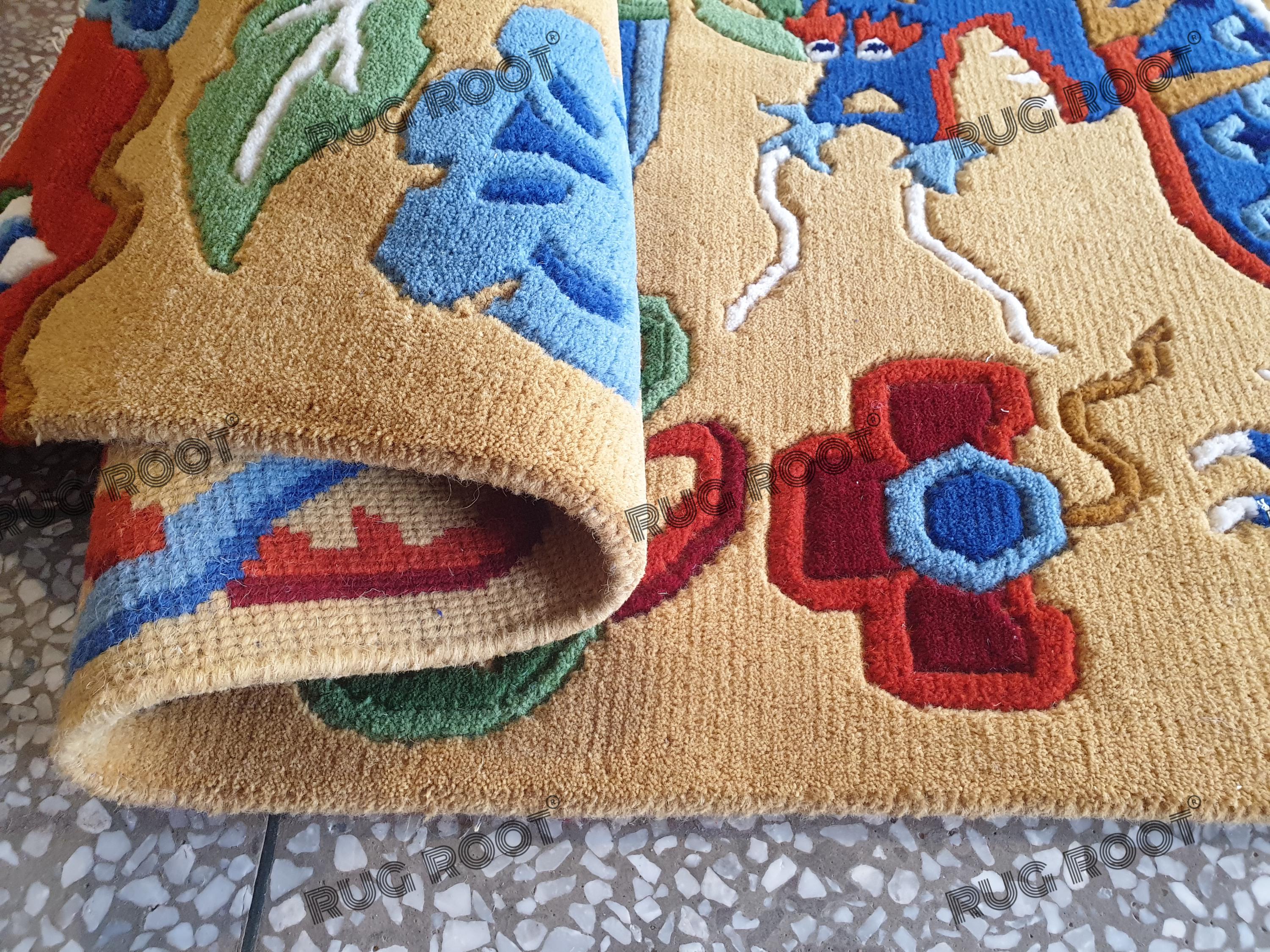 Tibetan Dragon and Phoenix Wool Rug Hand-knotted Oriental Carpet With ...