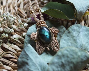 Collar de macrame - Etsy España