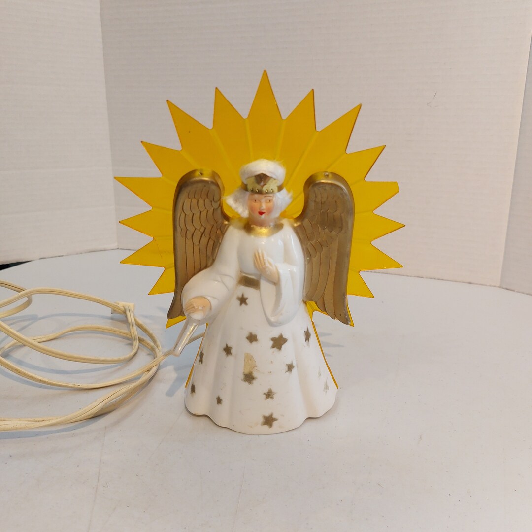 Vtg 1960's Light up Plastic Angel Tree Topper - Etsy