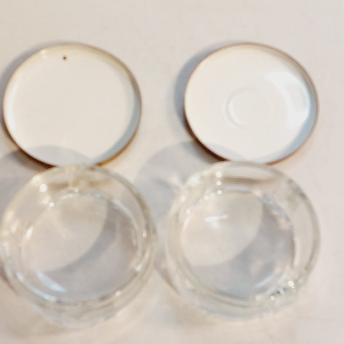 Vintage Art Deco Glass Powder Jars With Lid - Etsy