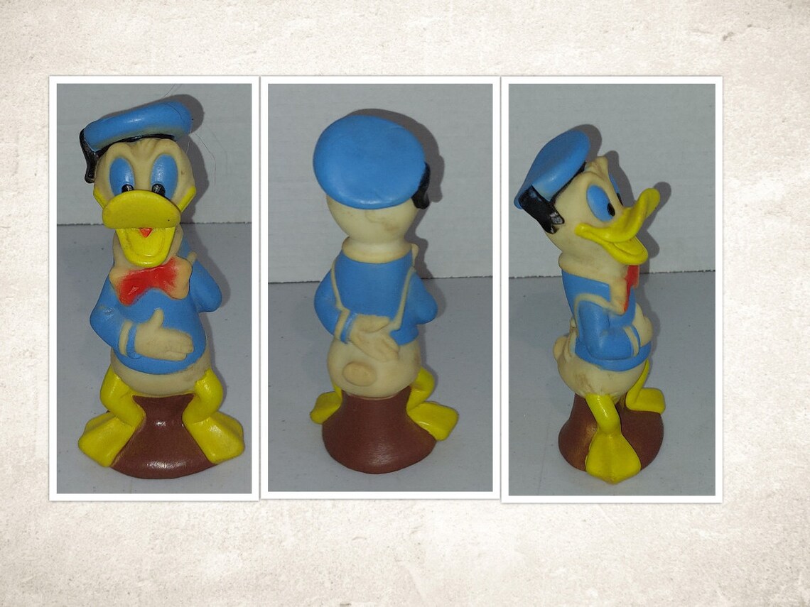 Vintage 1970's Disney Donald Duck Rubber Toy 5 - Etsy