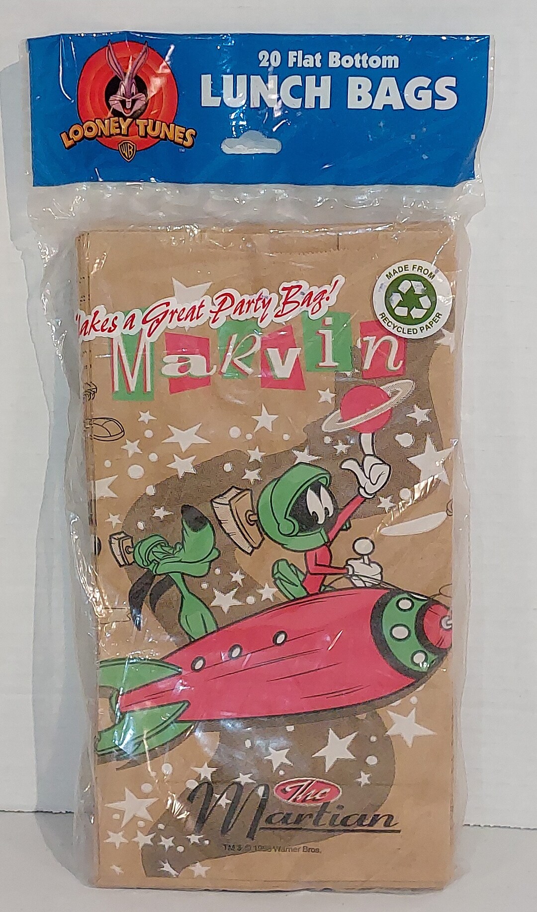 Vtg 1998 Marvin the Martian Paper Lunch Bags - NOS - Etsy