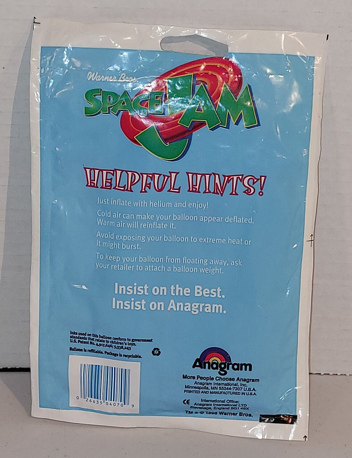 Vtg 1996 Space Jam Marvin the Martian Helium Balloon anagram - Etsy