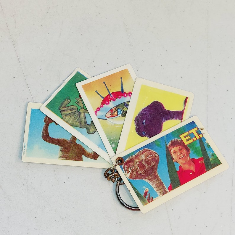 Vtg 1983 E.T. Movie Plastic Picture Card Set Key Chain - Etsy