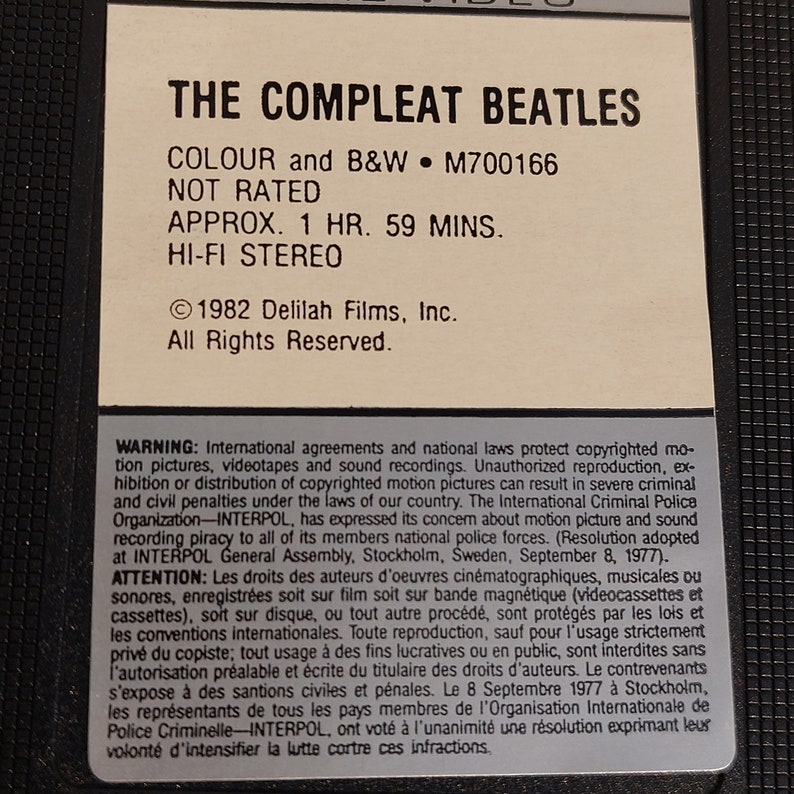 The Compleat Beatles (VHS, 1982) - Etsy