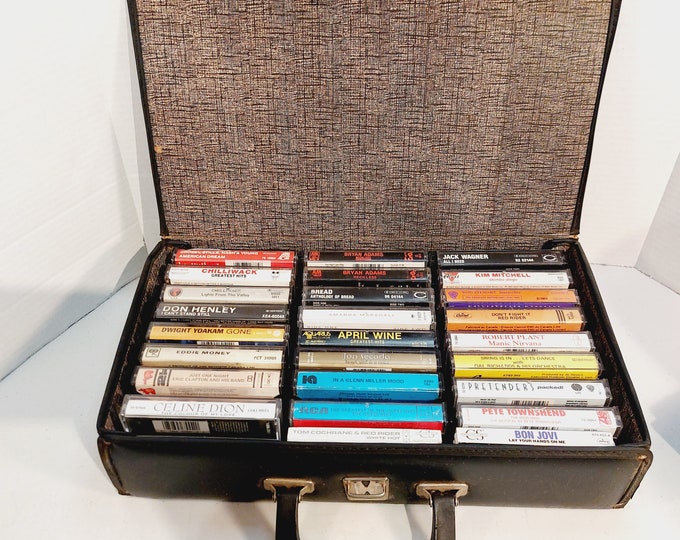 Classic Rock Cassettes With Carrying Case - Lot of 26- Tested and Works ...
