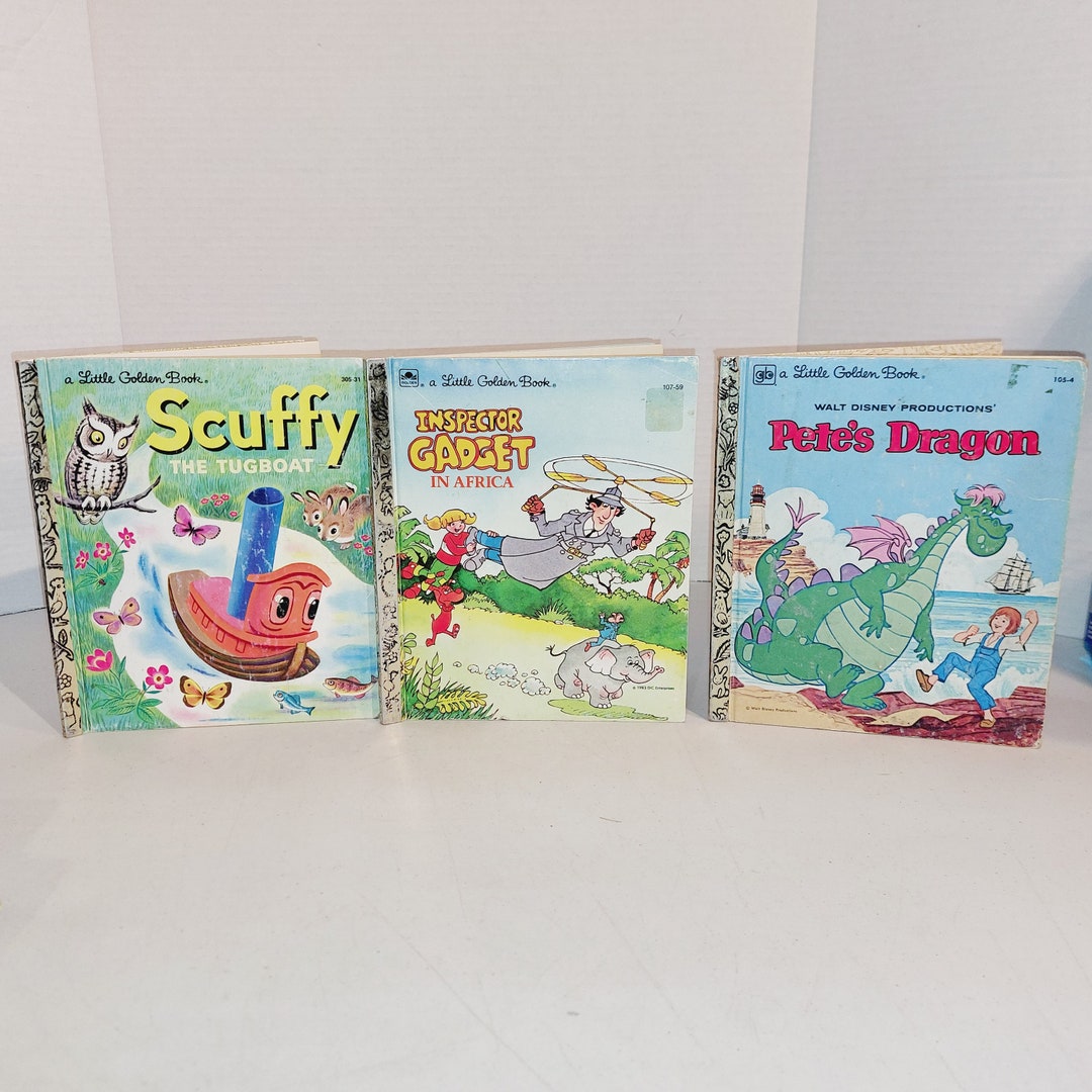 Vtg Little Golden Books "scuffy the Tugboat, Inspector Gadget, Pete's ...