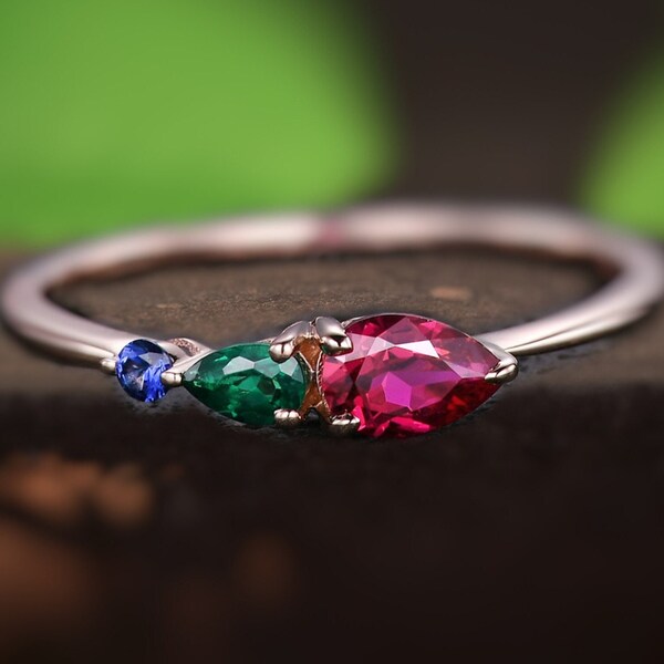 Ruby Emerald Ring - Etsy