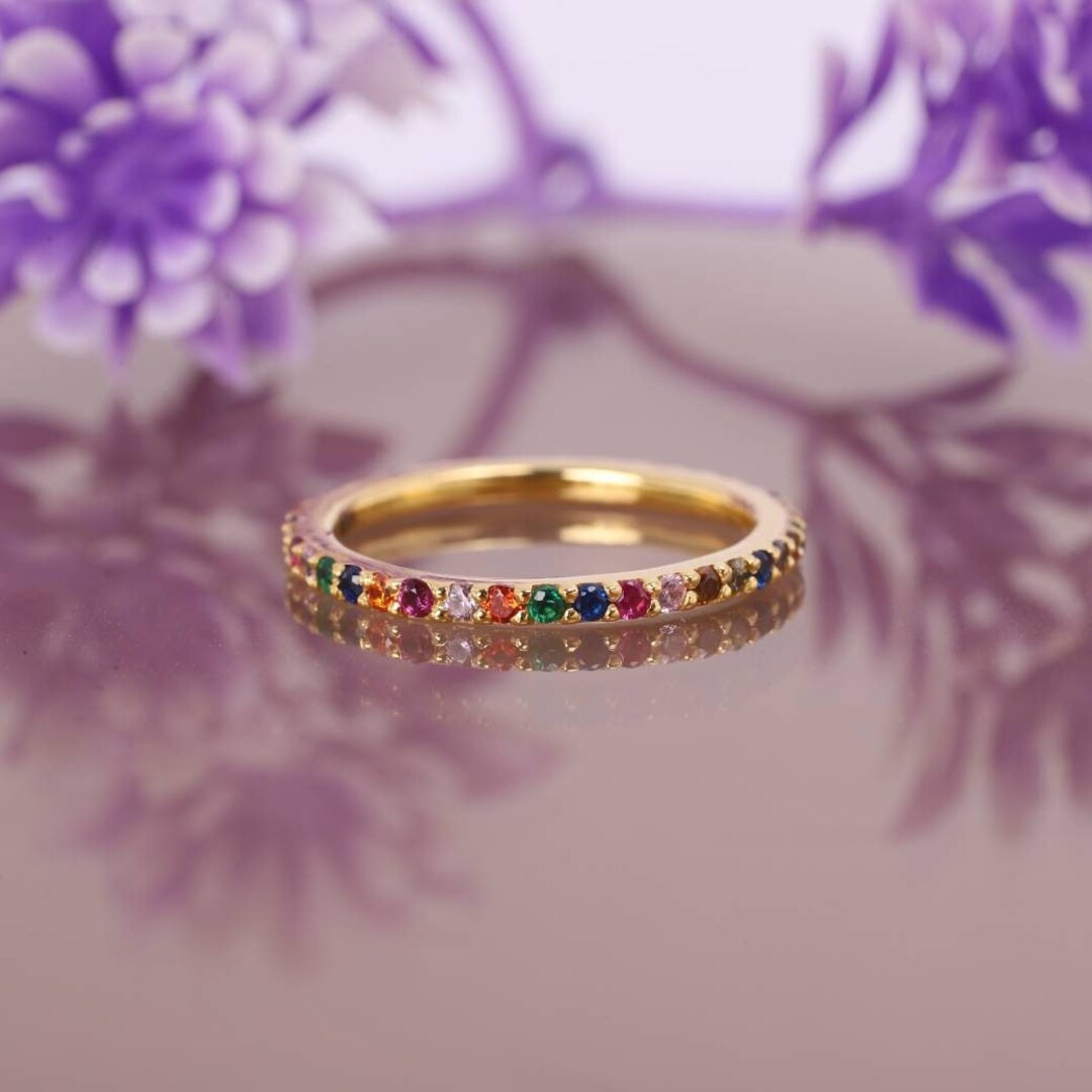 Natural Multi Sapphire Ring,rainbow Gemstone Ring, Rainbow Sapphire ...