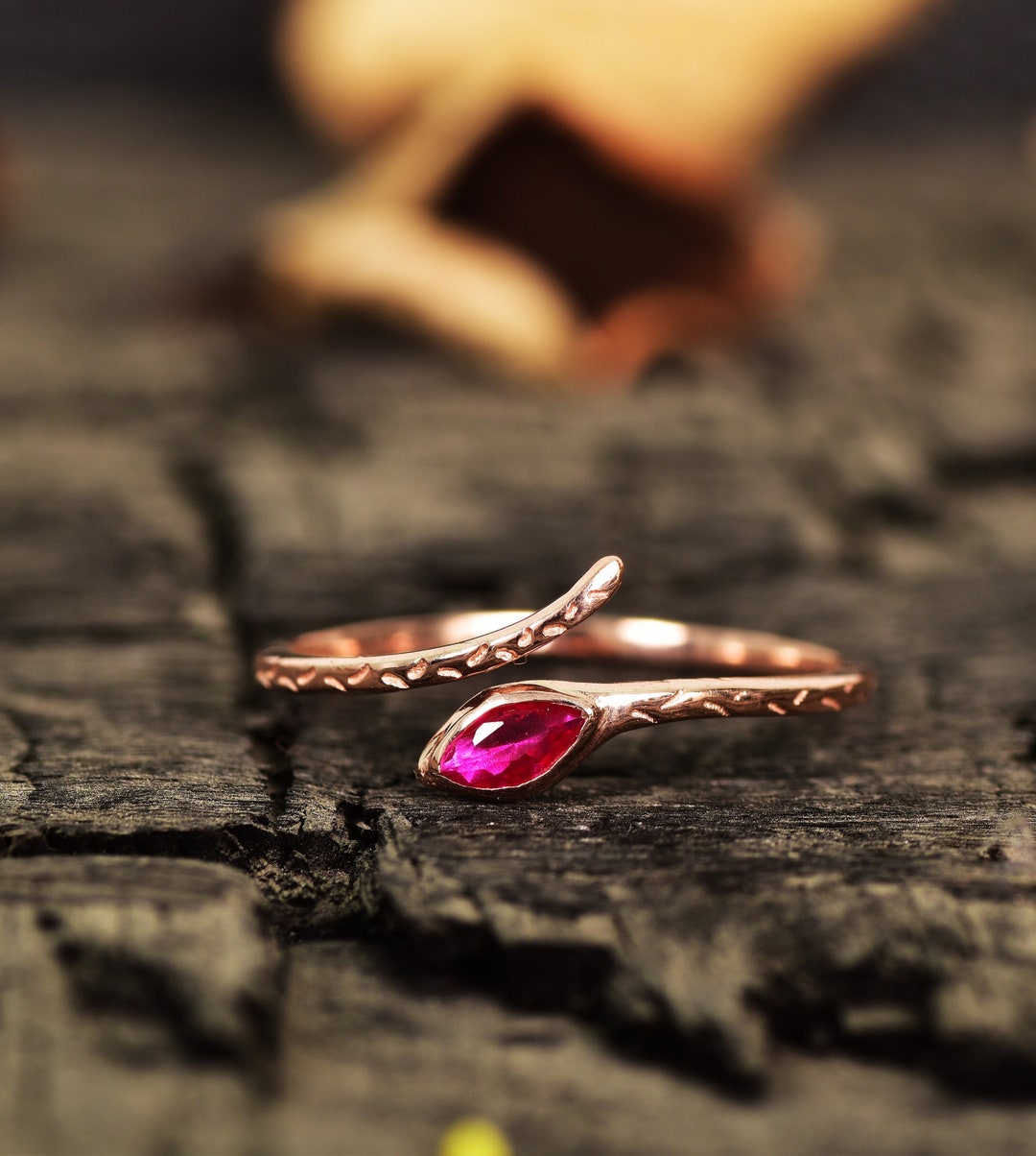 Ruby Stone Snake Ring, Health Symbol Snake, Self-eating Snake Symbol ...