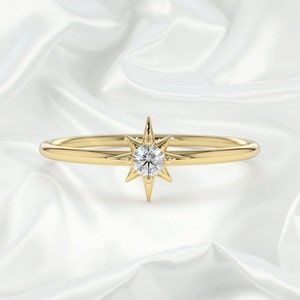14K Gold Polar Star Ring Tiny Star Ring North Star Ring - Etsy