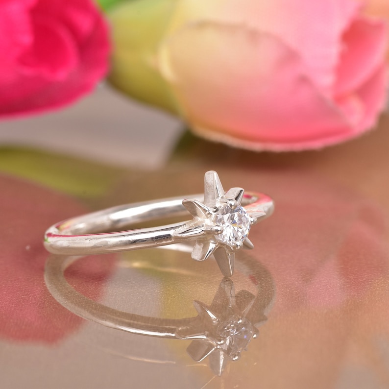 14K Gold Polar Star Ring Tiny Star Ring North Star Ring - Etsy