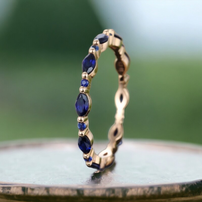 Sapphire Stack Ring - Etsy