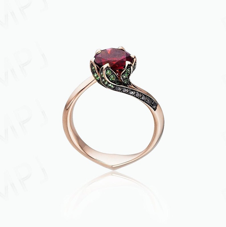 Lab Ruby Ring July Birthstone Engagement Ring Ruby Emerald - Etsy
