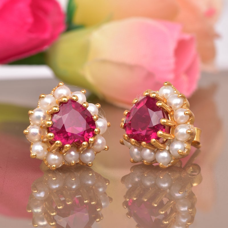 Ruby Earrings - Etsy