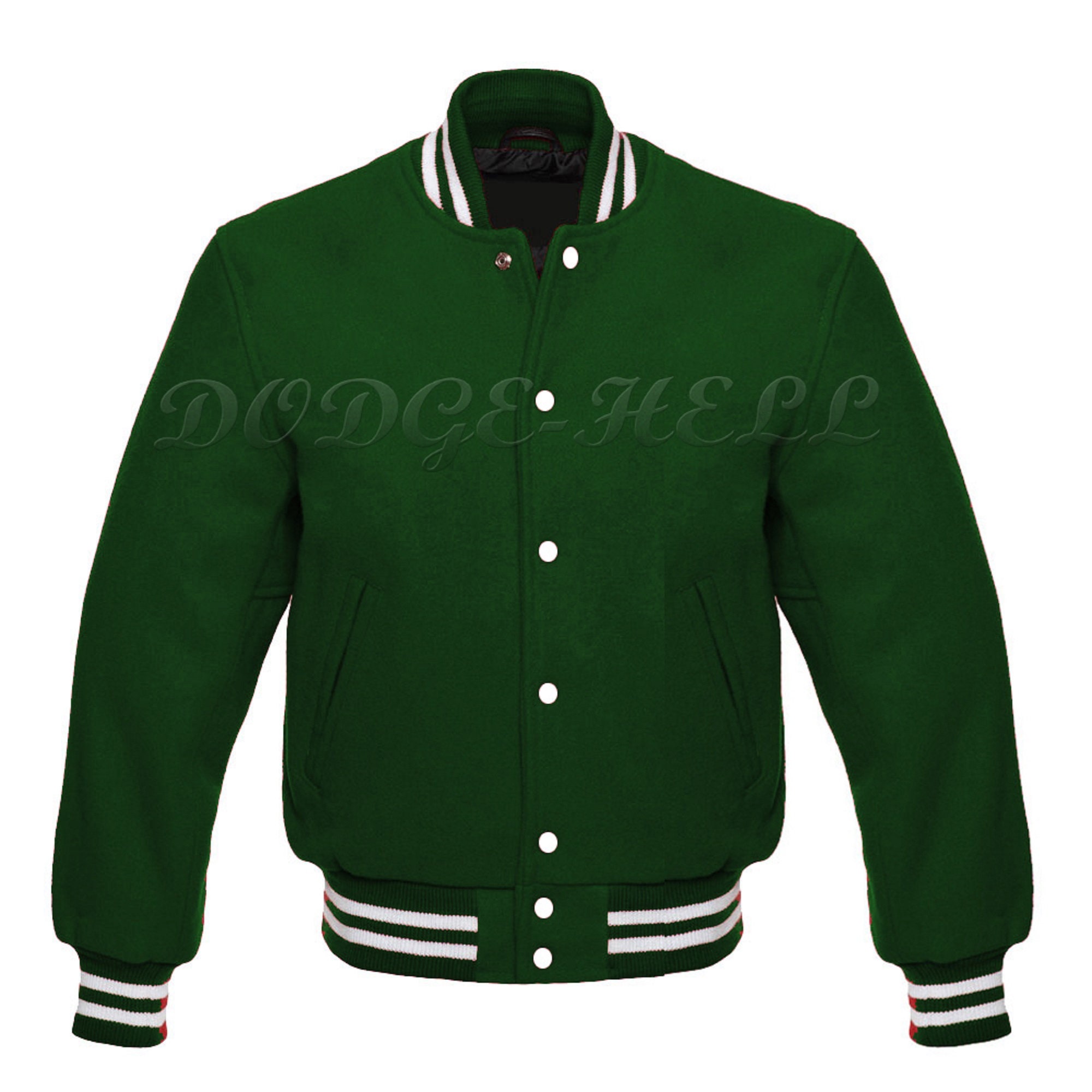 Vintage Letterman Varsity Jacket Forest Green Wool and White - Etsy UK