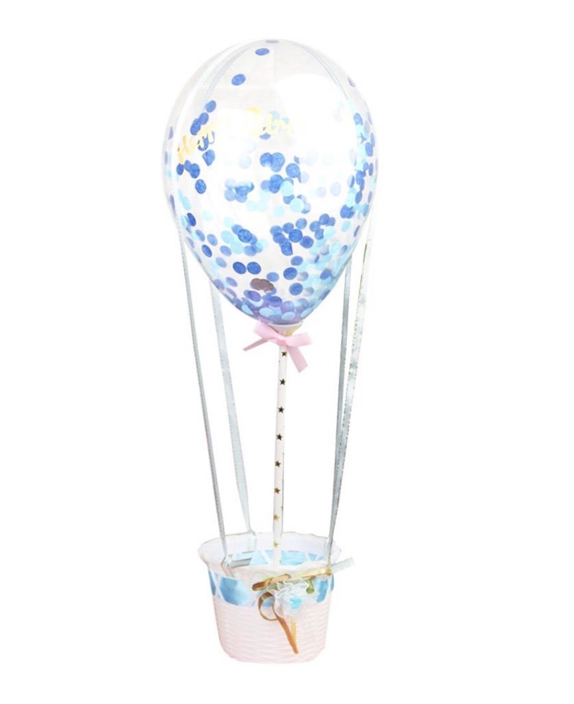 Light Blue Balloon Basket Table Party Decorations Cake Centerpiece ...