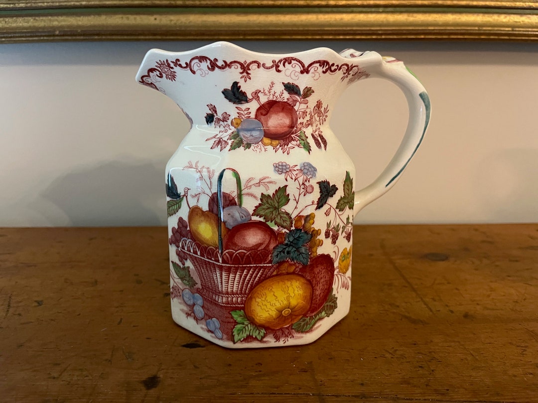 Vintage Mason's Fruit Basket Pattern Pitcher - Etsy