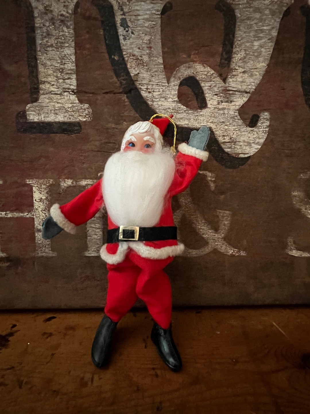 Vintage Rubber Faced Santa Ornament - Etsy
