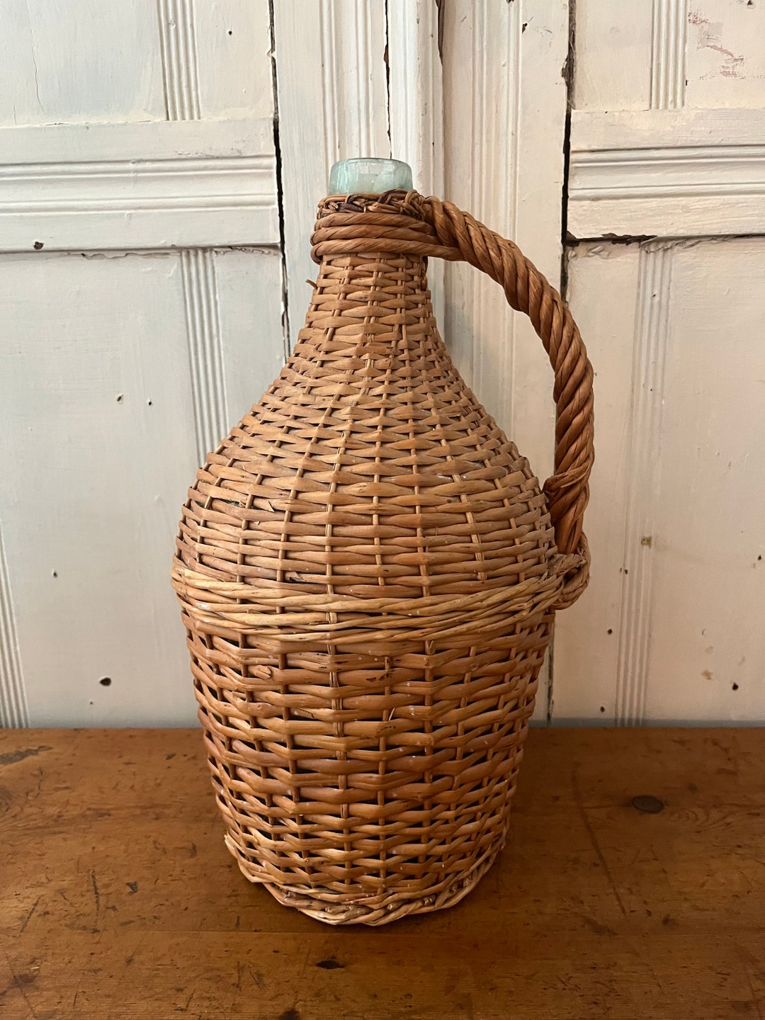 Large Wicker Covered Demijohn - Etsy