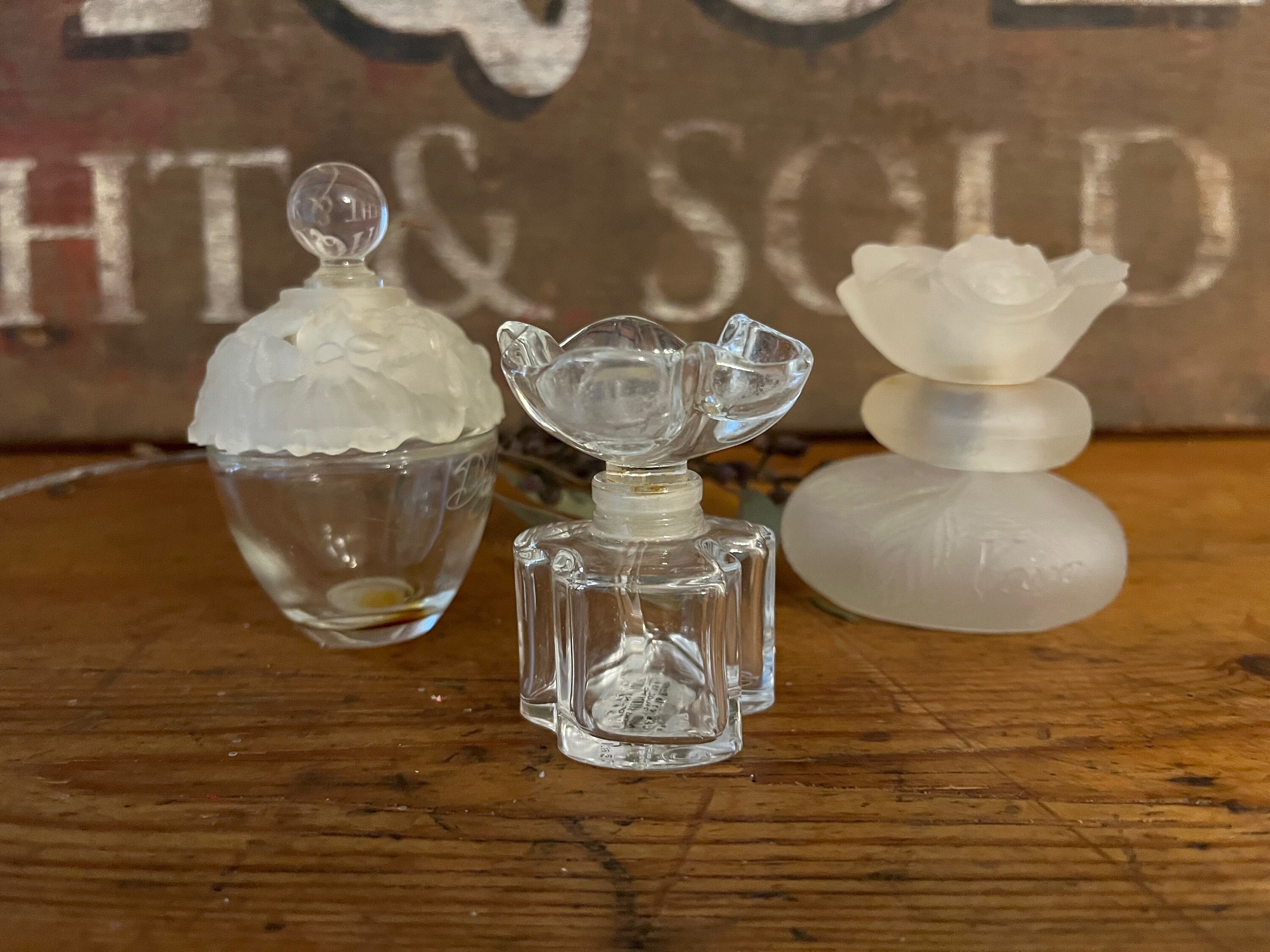 Collection of 3 Vintage Perfume Containers Flower Theme - Etsy